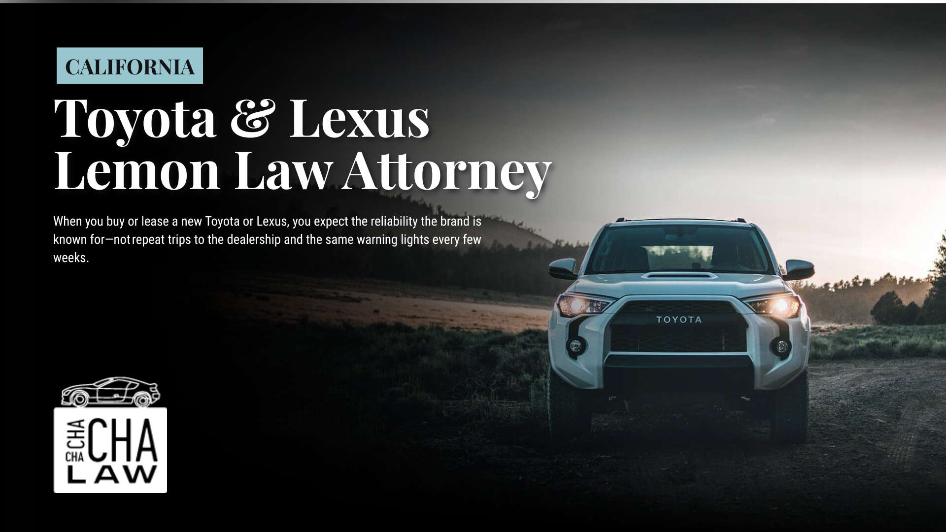 Toyota Lemon Law Attorney Los Angeles | Alex Cha Law
